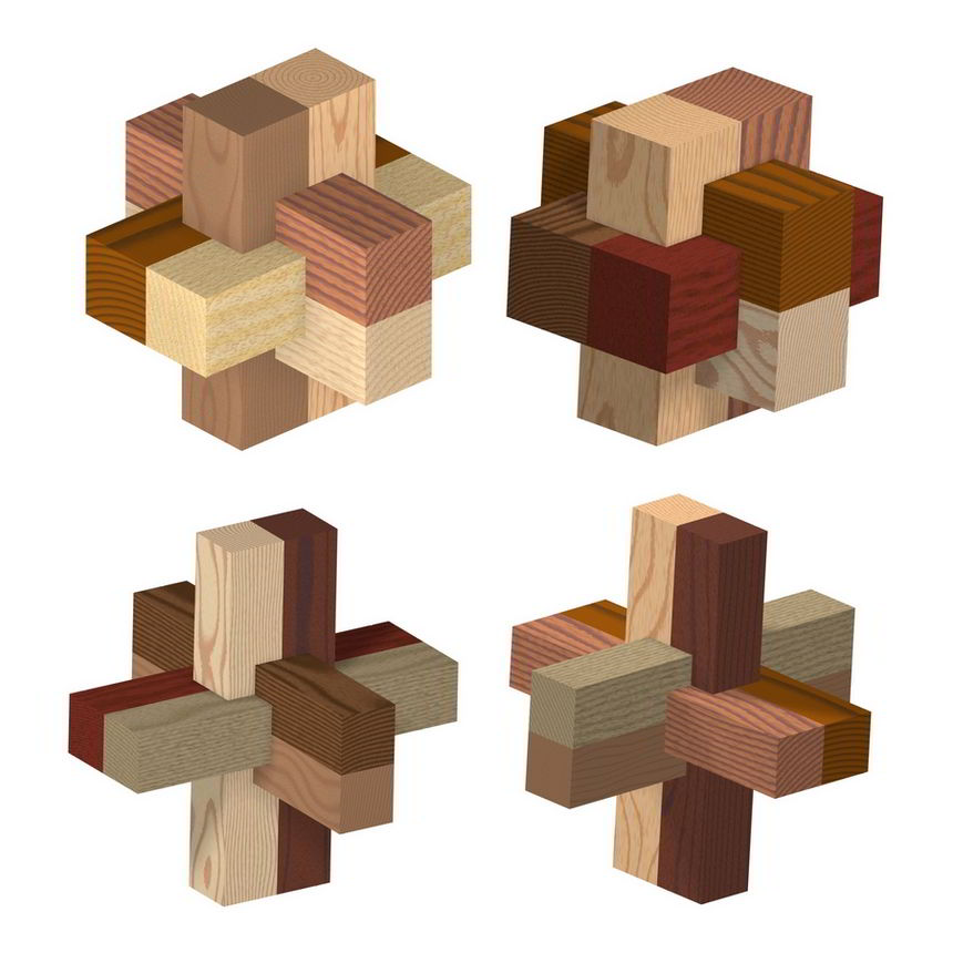Six piece Burr Puzzles