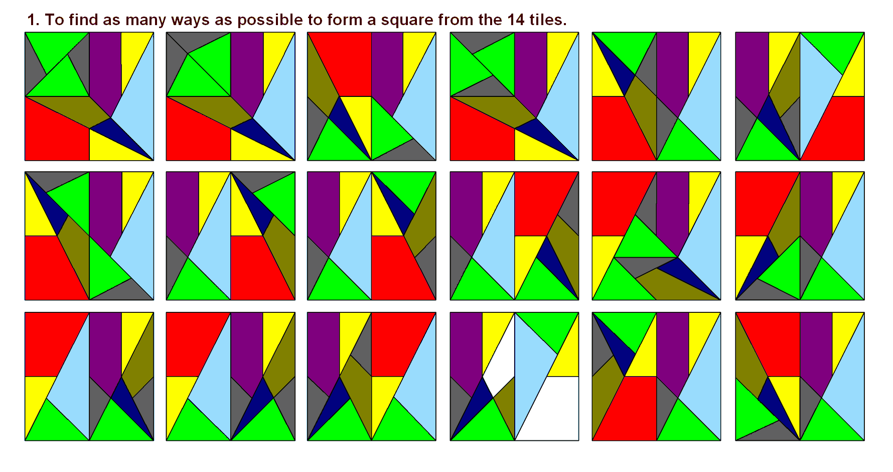 Stomachion of Archimedes puzzle plan